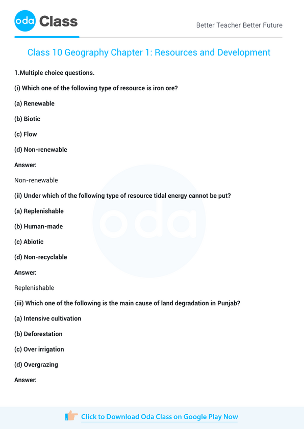 NCERT Solutions for Class 10 Geography Chapter 1
