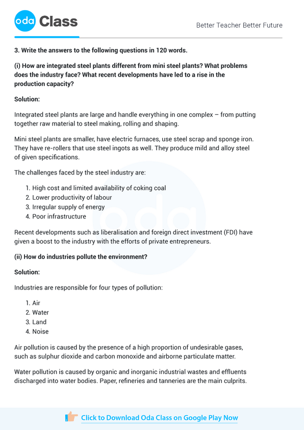 NCERT Solutions for Class 10 Geography Chapter 6