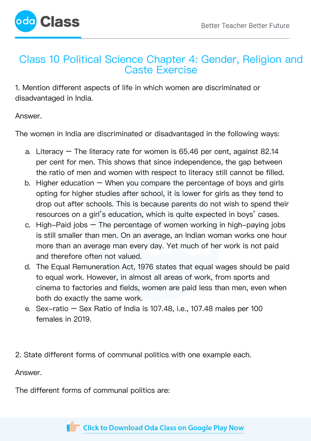 NCERT Solutions For Class 10 Political Science Chapter 4 NCERT Solutions For Class 10 Political Science Chapter 4