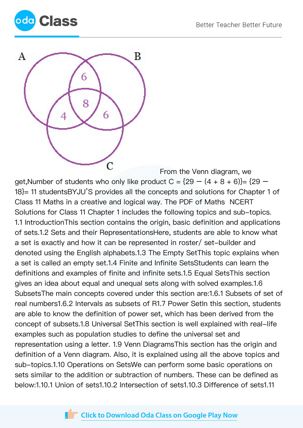 NCERT Solutions For Class 11 Maths Chapter 1
