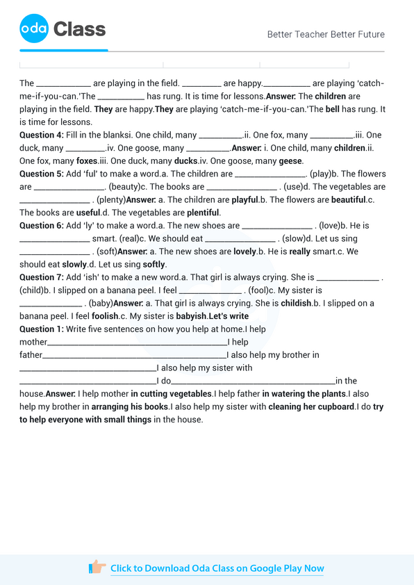 NCERT Solutions For Class 3 English Chapter 16 NCERT Solutions For Class 3 English Chapter 16
