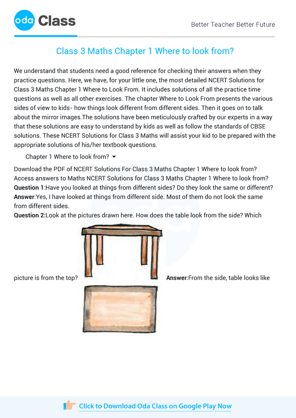 NCERT Solutions For Class 3 Maths Chapter 1 NCERT Solutions For Class 3 Maths Chapter 1
