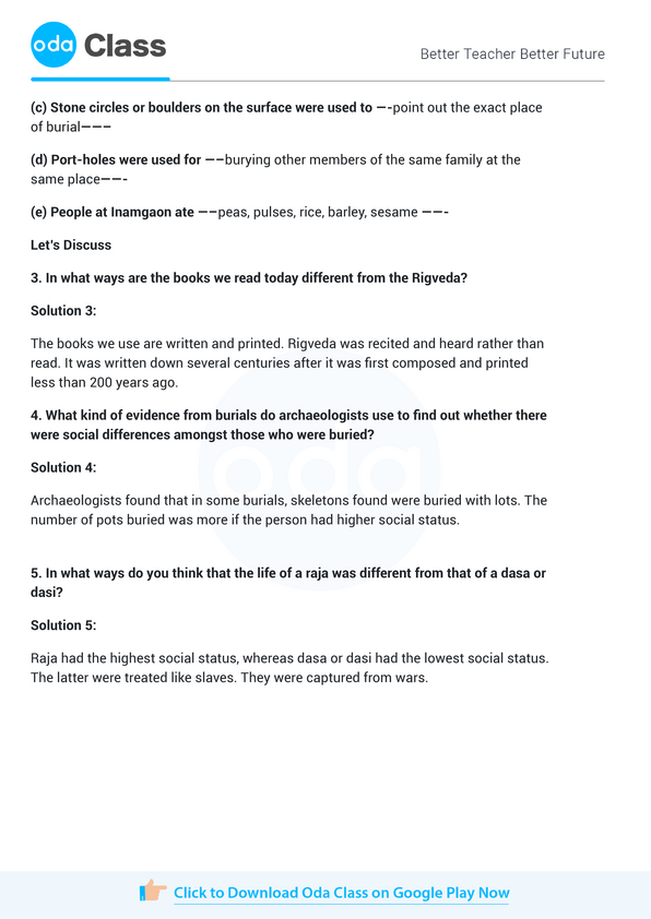 NCERT Solutions For Class 6 History Chapter 4 NCERT Solutions For Class 6 History Chapter 4