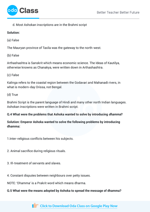 NCERT Solutions For Class 6 History Chapter 7