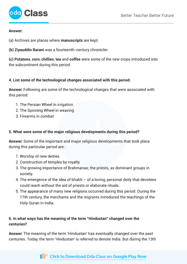NCERT Solutions For Class 7 History Chapter 1 NCERT Solutions For Class 7 History Chapter 1