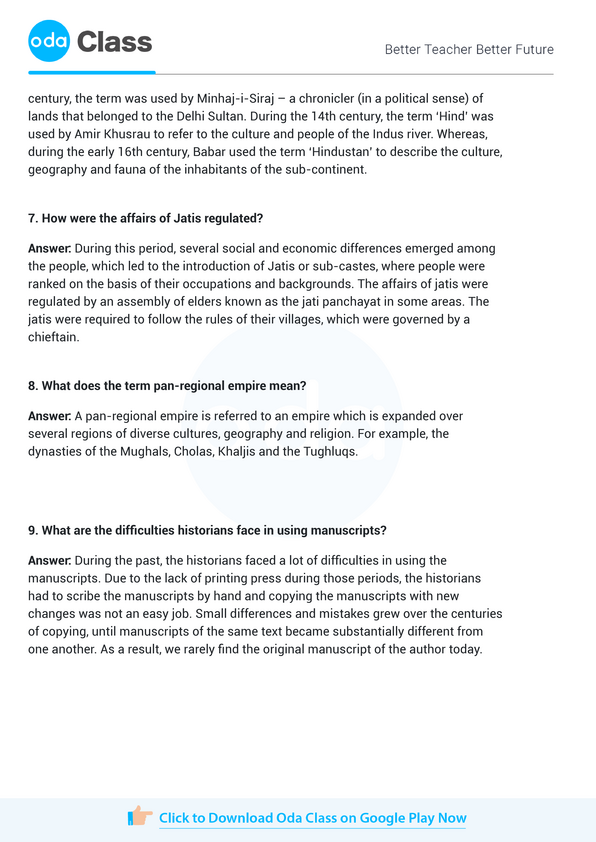 NCERT Solutions For Class 7 History Chapter 1