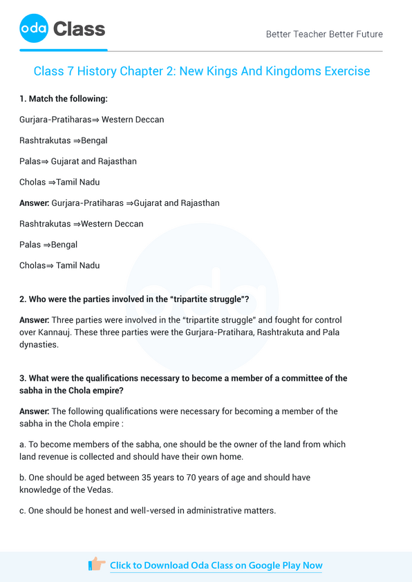 NCERT Solutions For Class 7 History Chapter 2 NCERT Solutions For Class 7 History Chapter 2