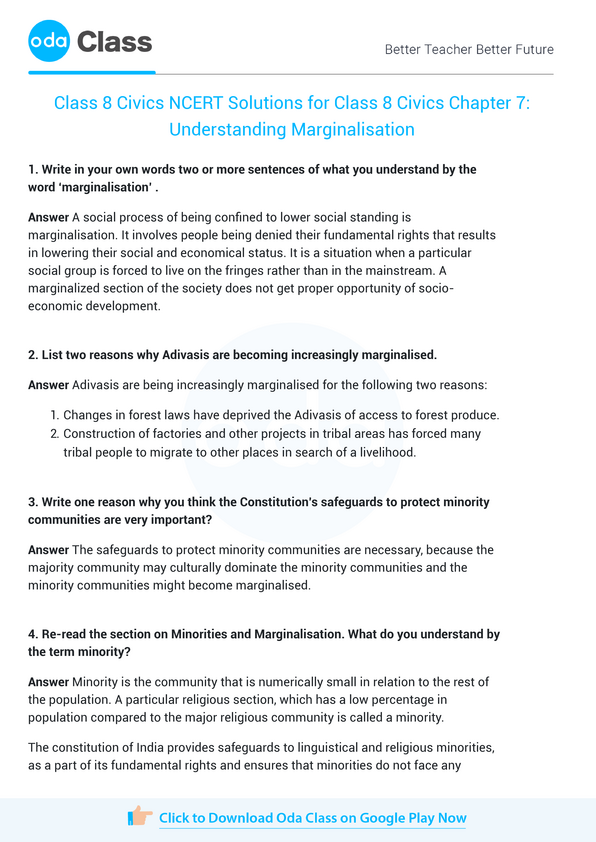 NCERT Solutions for Class 8 Civics Chapter 7