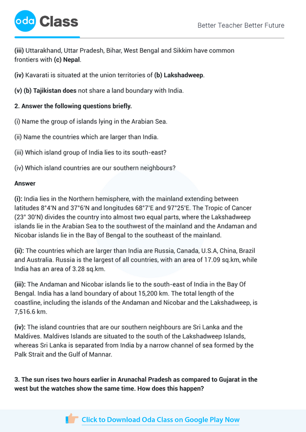 NCERT Solutions for Class 9 Geography Chapter 1